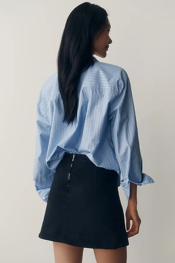Maeve Front-slit Mi Skirt - Black Elm