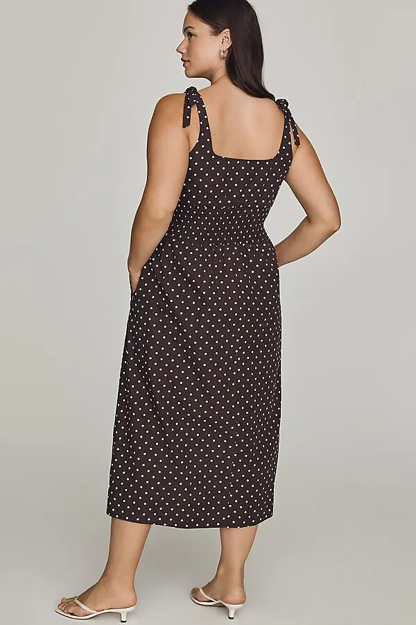 Maeve 100% Cotton Smocked Midi Dress