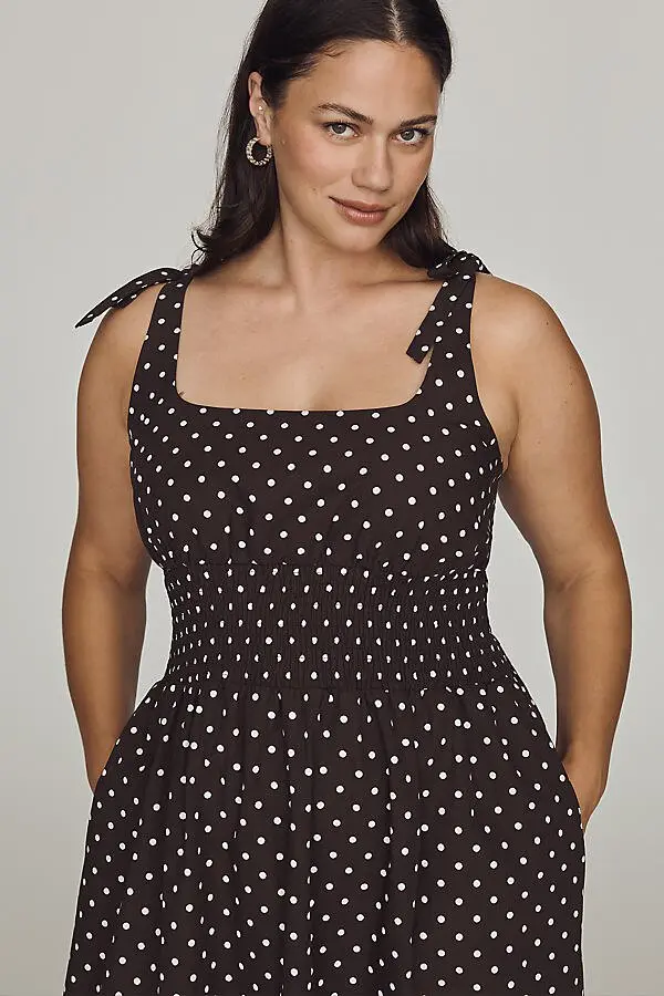 Maeve 100% Cotton Smocked Midi Dress