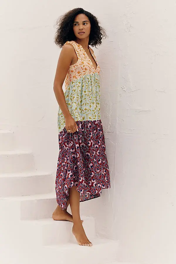 CELANDINE X Carla Llanos 100% Cotton Printed Midi Dress