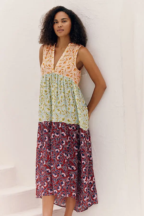 CELANDINE X Carla Llanos 100% Cotton Printed Midi Dress
