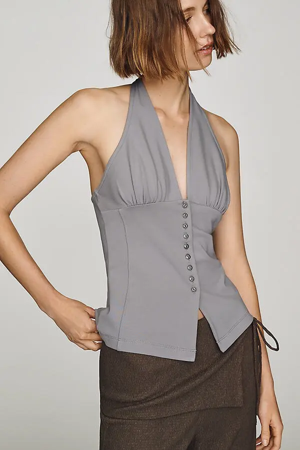 Maeve Plunge Halter Top