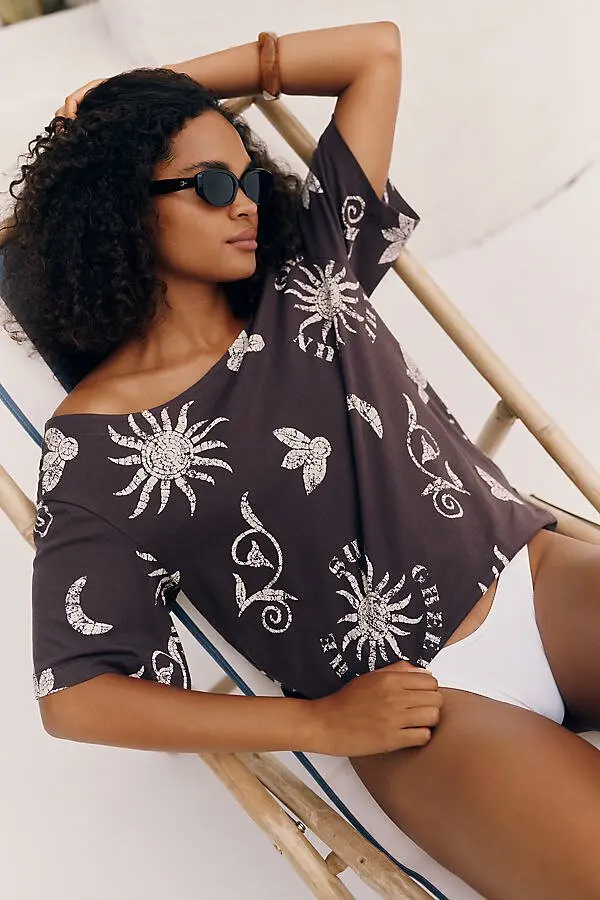 CELANDINE Cotton One-shoulder Tee