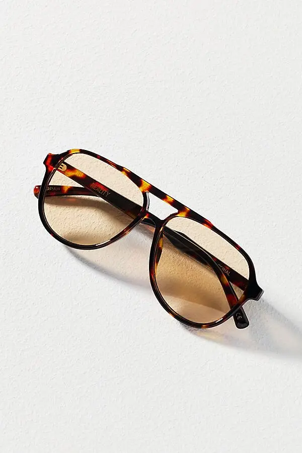 REALITY EYEWEAR Farrah Aviator Sunglasses - Tortoise
