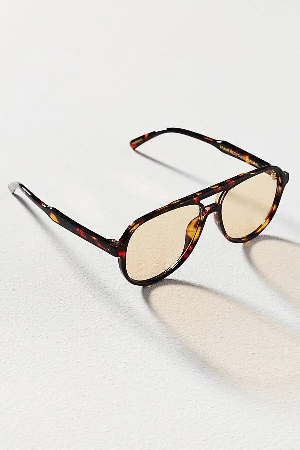 REALITY EYEWEAR Farrah Aviator Sunglasses - Tortoise