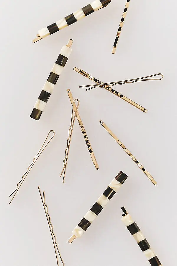 Anthropologie Bobbie Pin Set - Checker