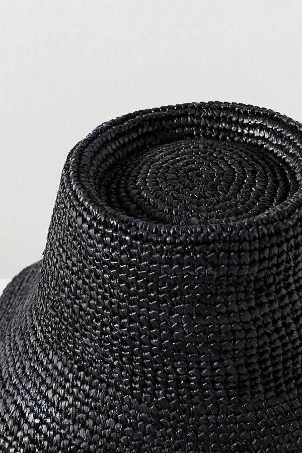 WYETH Tali Raffia Bucket Hat - Black
