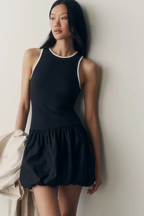 Maeve Twofer Piped Mi Dress
