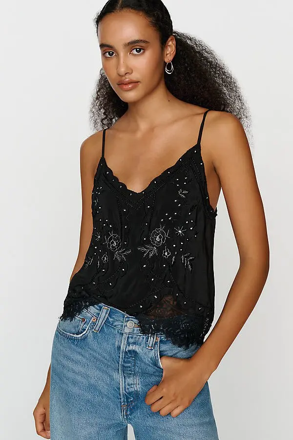 LYREBIRD Embellished Lace Tank Top - Oxford