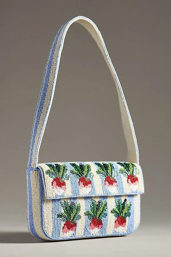 Anthropologie Fiona Beaded Bag: Food & Drk Edition - Radish