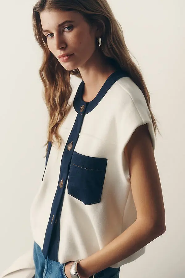 PILCRO Cardigan Sweater Vest