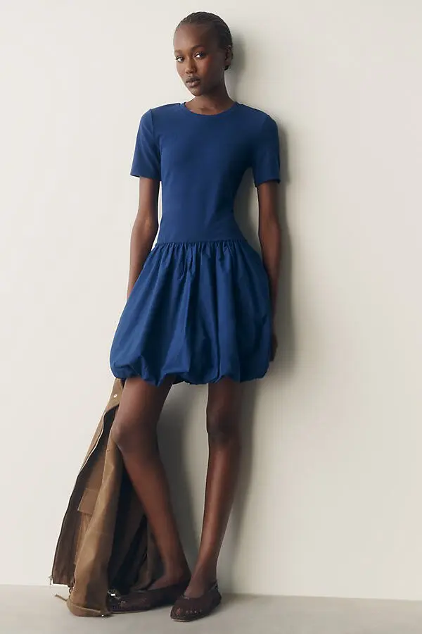 Daily Practice Drop-waist Bubble Mi Dress - Blueprint