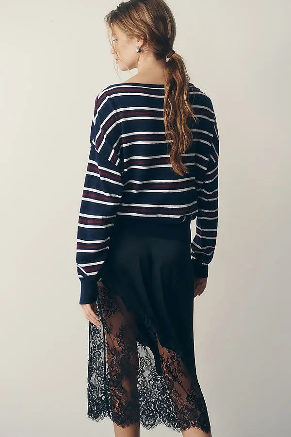 PILCRO Striped Boat-neck Sweater