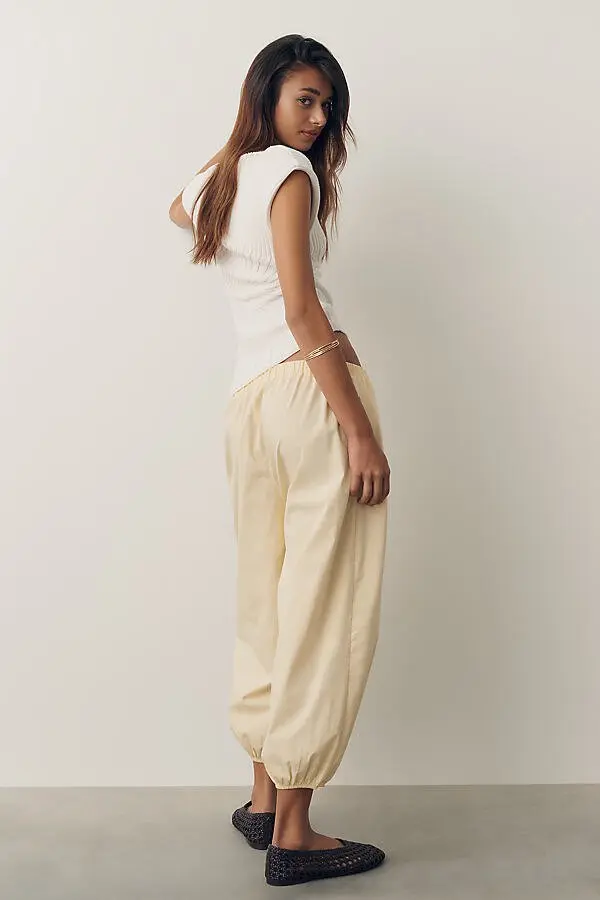 Daily Practice Cropped Bubble Pants - Cream