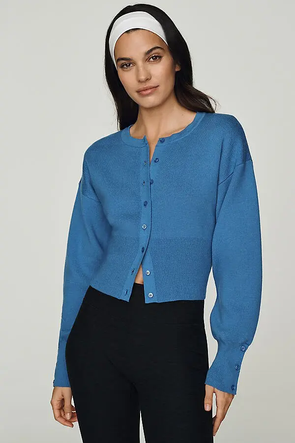 Daily Practice Everyday Crew-neck Cardigan - Palace Blue