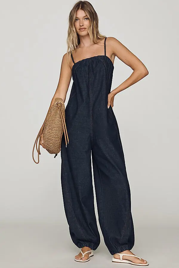 PILCRO Bubble Jumpsuit - Dark Denim