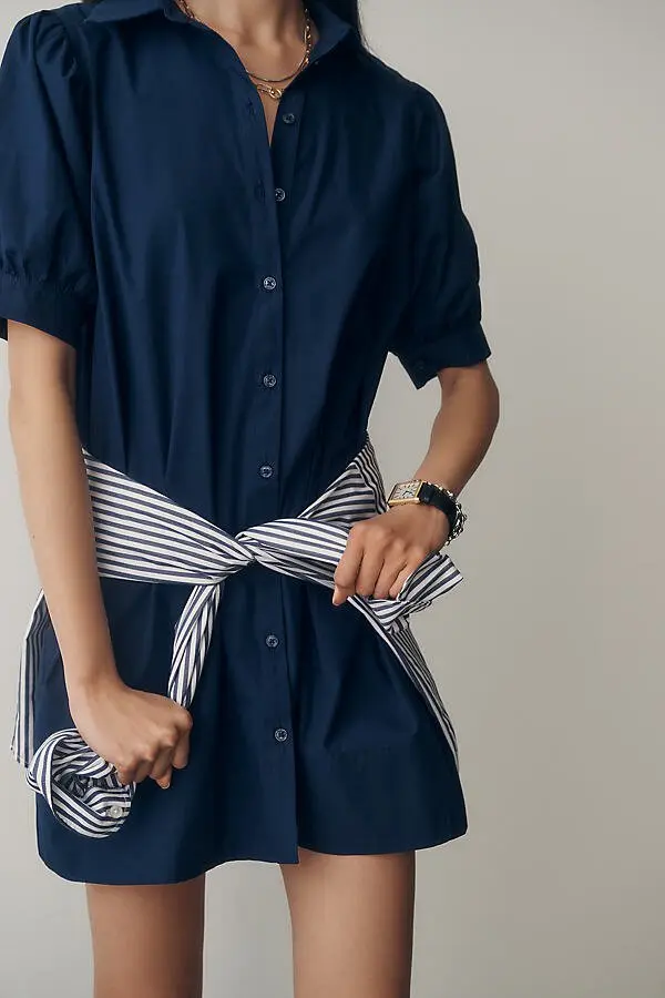 Maeve Cotton Puff-sleeve Shirtdress