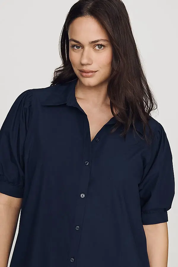 Maeve Cotton Puff-sleeve Shirtdress