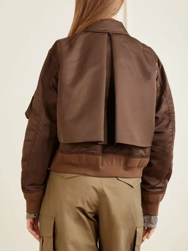 Sacai Cropped Padded Shell Bomber