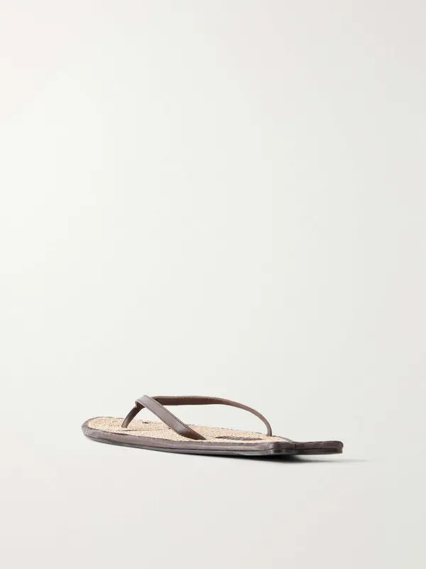 Staud Fish Leather And Raffia Sandals