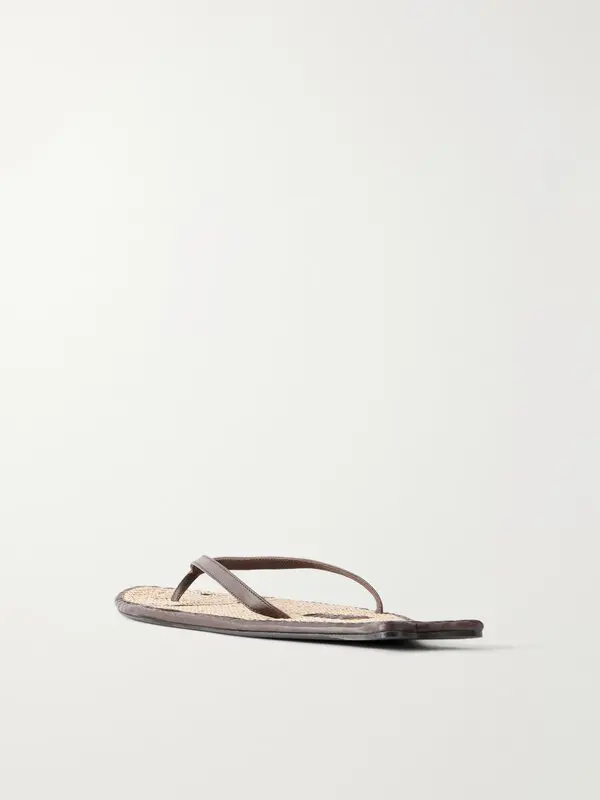 Staud Fish Leather And Raffia Sandals