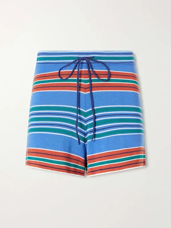 Faithfull The Brand Carlo Striped Jersey Shorts - Blue