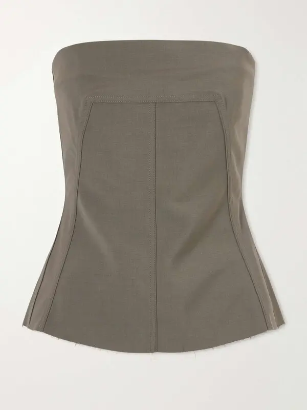 Rick Owens Strapless Wool-blend Bustier Top