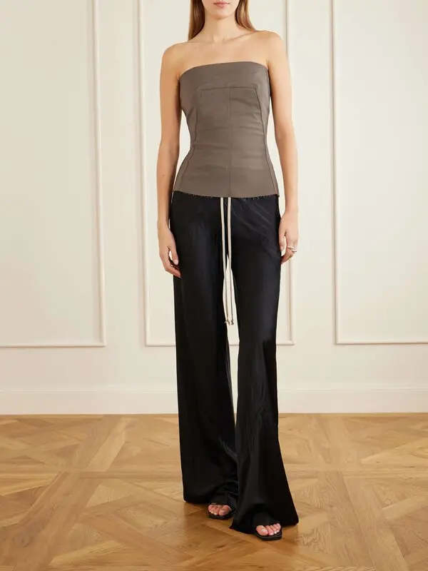 Rick Owens Strapless Wool-blend Bustier Top