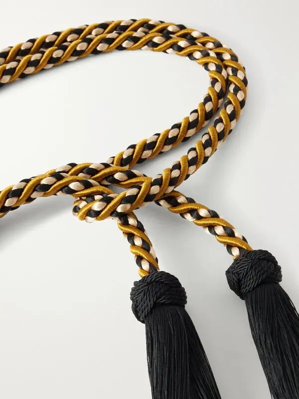 Le Sundial Palais Braided Cord Belt With Tassels - Black