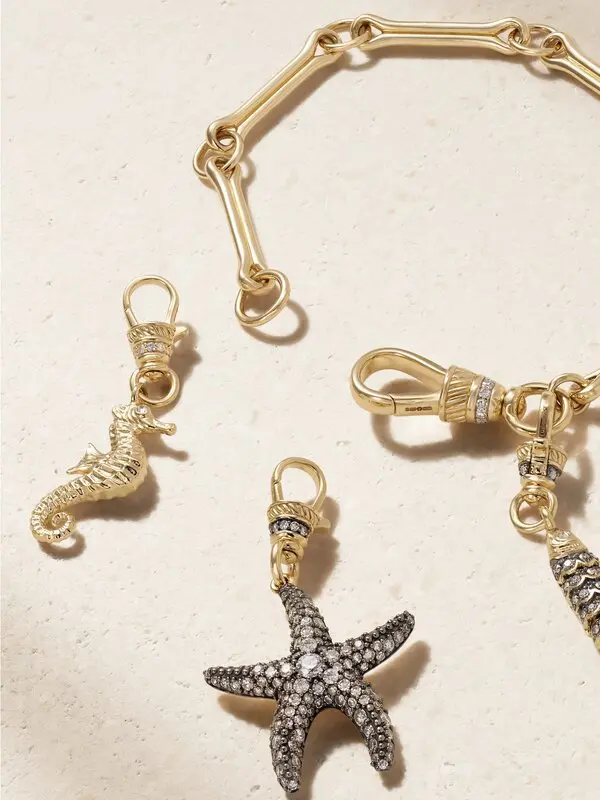 LUCY DELIUS 14 Karat Diamond Charm Bracelet