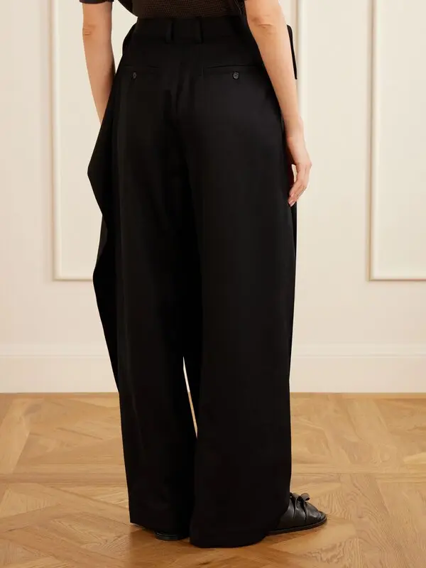 JW Anderson Ruffled Belted Wool Wide-leg Pants