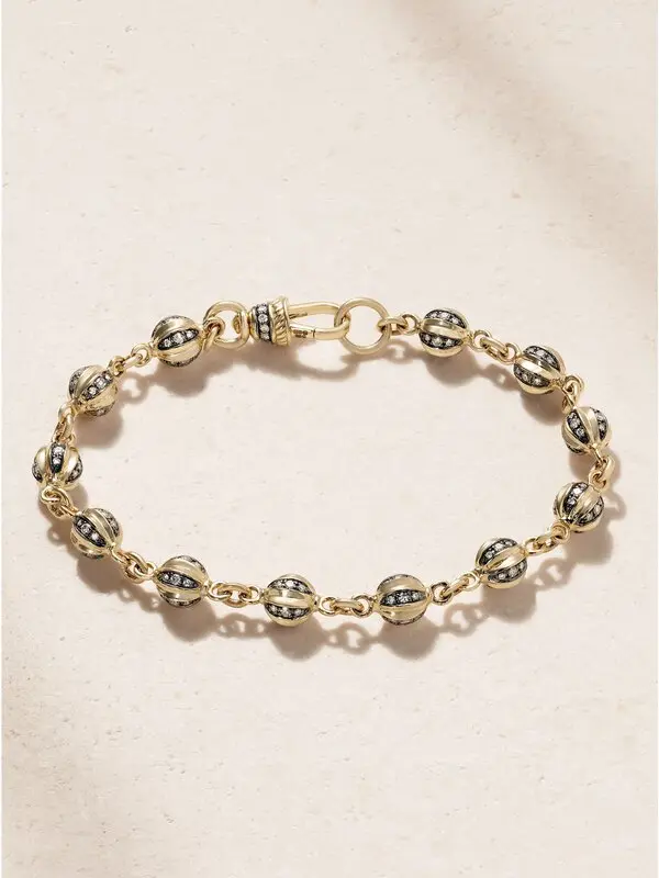 LUCY DELIUS 14-karat Rhodium-plated Diamond Bracelet - Gold