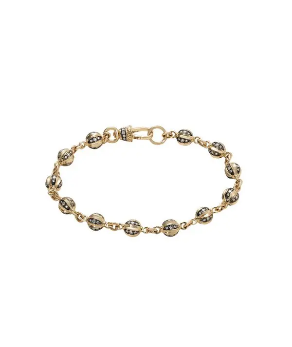 LUCY DELIUS 14-karat Diamond Pavé Ball Bracelet - Gold