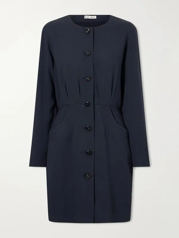 BLAZÉ MILANO Luna Friesian Crepe Mini Dress - Blue