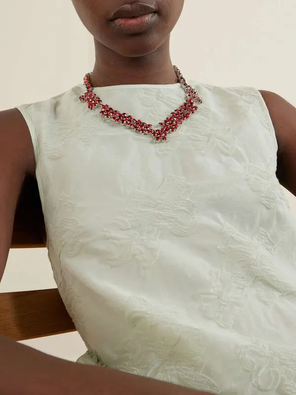 Simone Rocha Silver-tone Crystal Necklace