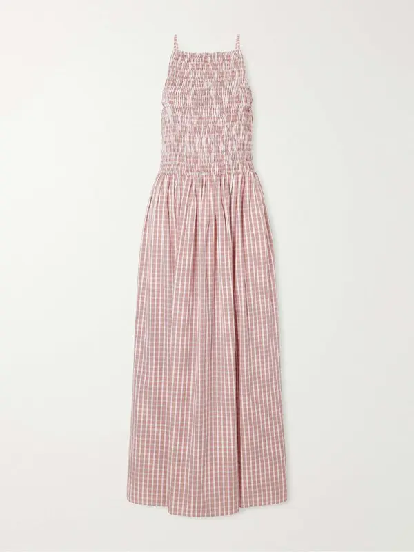 Faithfull The Brand Laia Checked Cotton Maxi Dress