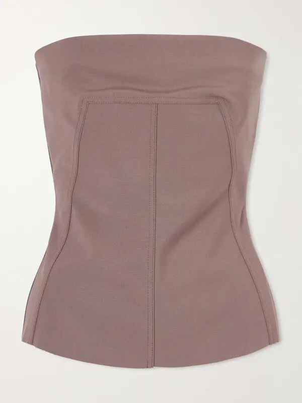 Rick Owens Strapless Wool-blend Bustier Top