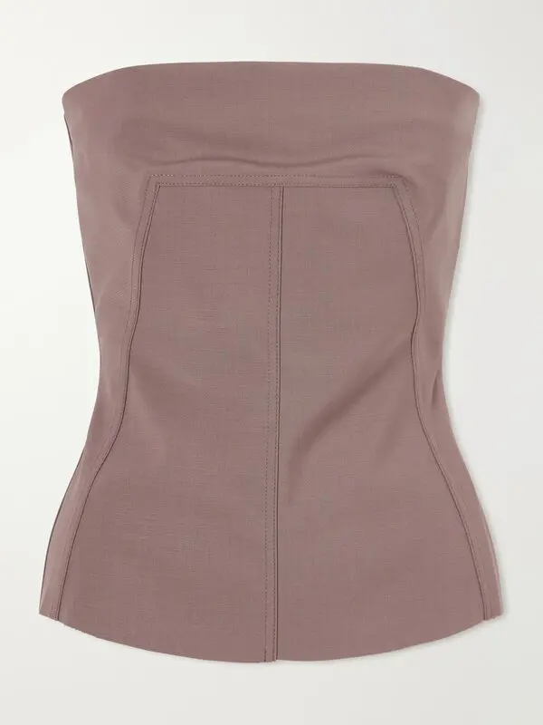 Rick Owens Strapless Wool-blend Bustier Top - Purple