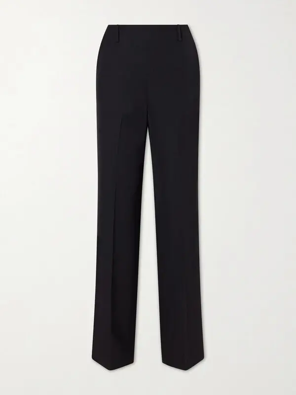 Khaite Grenare Wool Straight-leg Pants - Black
