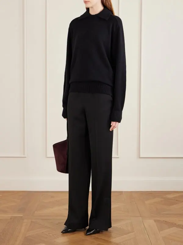 Khaite Grenare Wool Straight-leg Pants