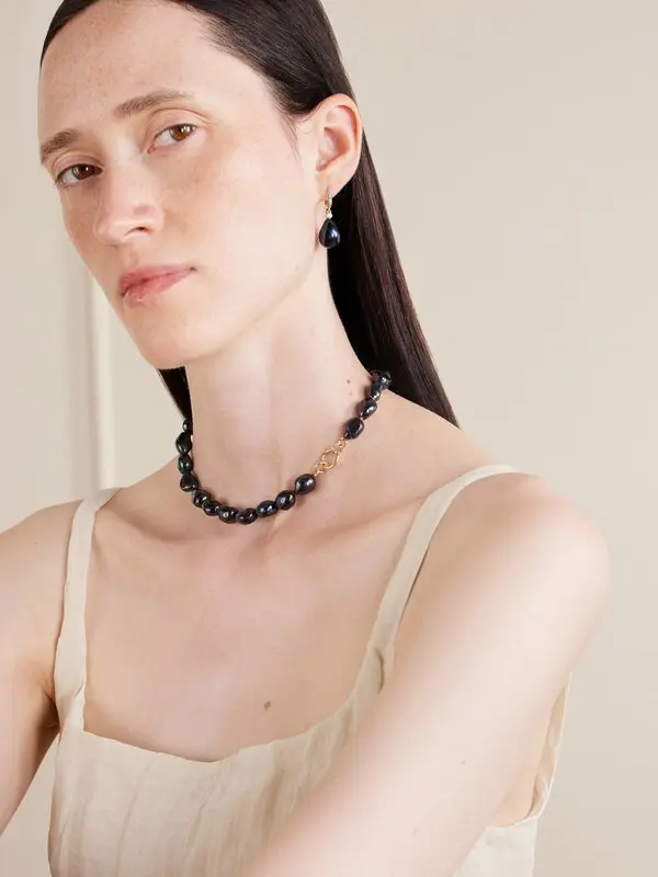 LUCY DELIUS 14-karat Gold Pearl Beaded Necklace