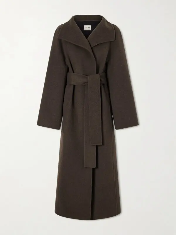 Khaite Romare Belted Double-face Wool Coat - Green