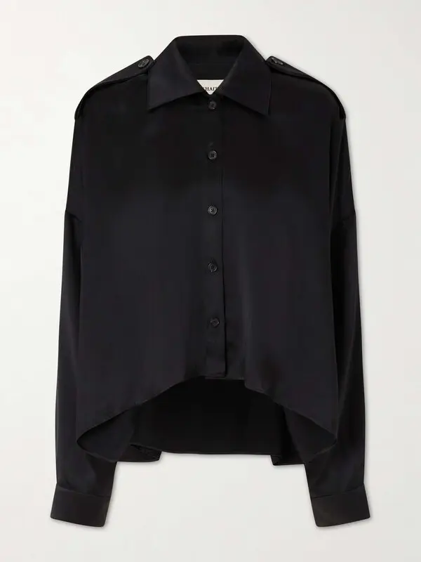 Khaite Bodine Silk-satin Shirt