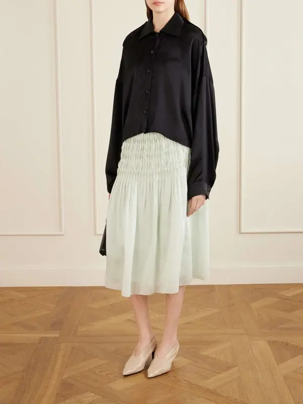Khaite Bodine Silk-satin Shirt