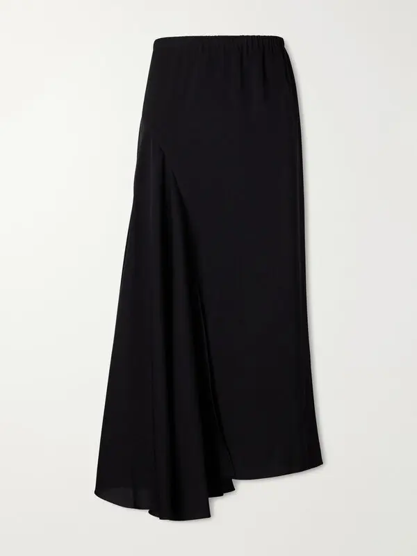 Sharon Wauchob Asymmetric Duchesse-satin Midi Skirt - Black