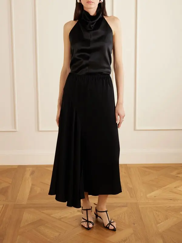 Sharon Wauchob Asymmetric Duchesse-satin Midi Skirt