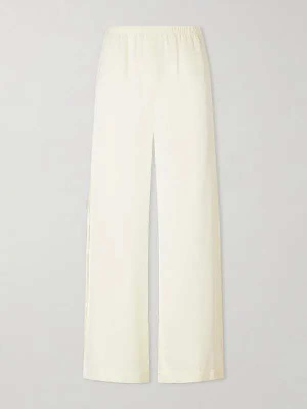 Theory Satin Wide-leg Pants - Yellow