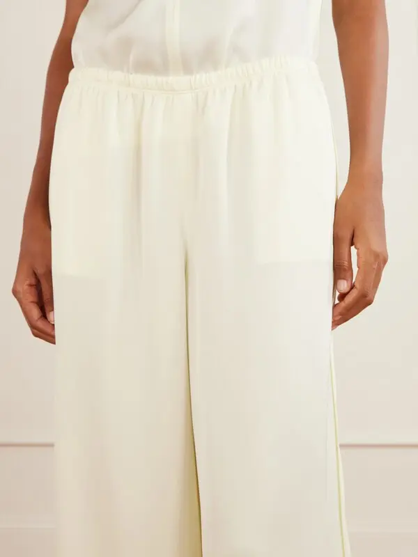 Theory Satin Wide-leg Pants - Yellow
