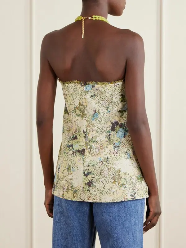 ALEMAIS Whitney Strapless Floral-jacquard Bustier Top - Multi