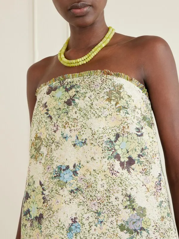 ALEMAIS Whitney Strapless Floral-jacquard Bustier Top - Multi